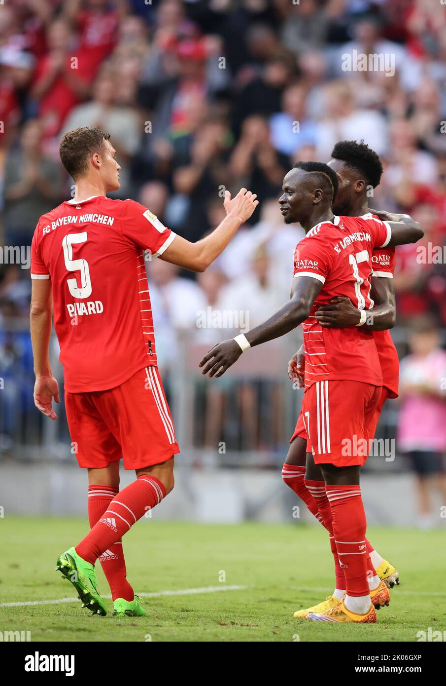 Sadio Mane of Bayern Muenchen Benjamin Pavard of Bayern Muenchen ...