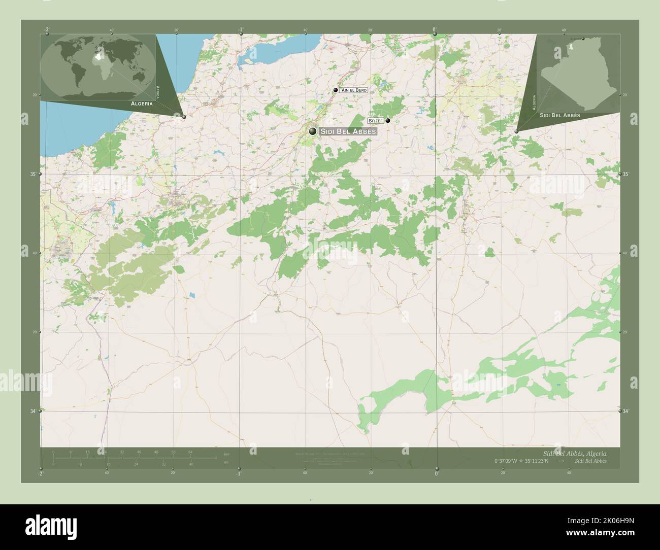 Sidi Bel Abbes, province of Algeria. Open Street Map. Locations and ...