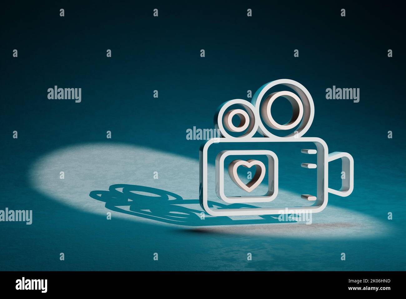 Beautiful abstract illustrations Video Camera with heart symbol icon on ...