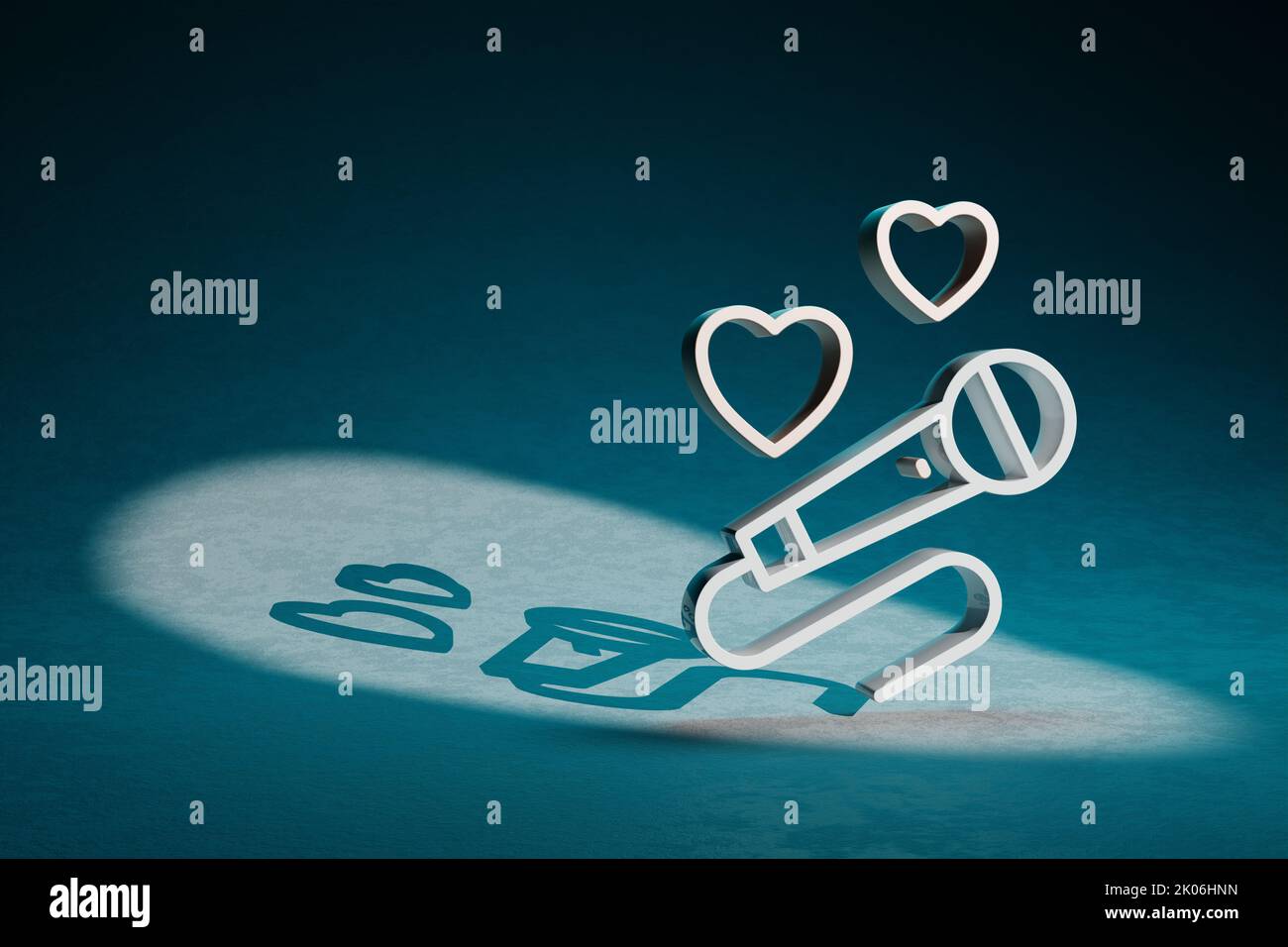 Beautiful abstract illustrations Microphone with heart symbol icon on a ...