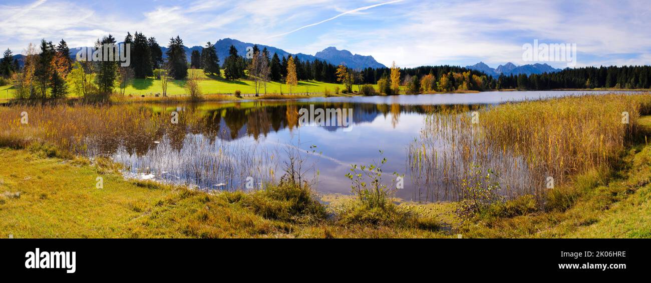 beautiful landscape with lake in nature Stock Photo - Alamy