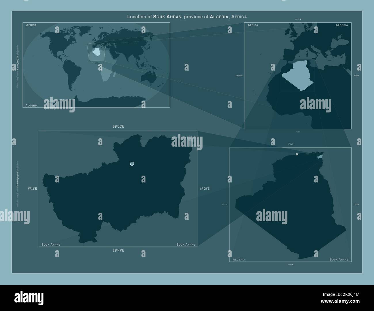 Souk Ahras, province of Algeria. Diagram showing the location of the ...