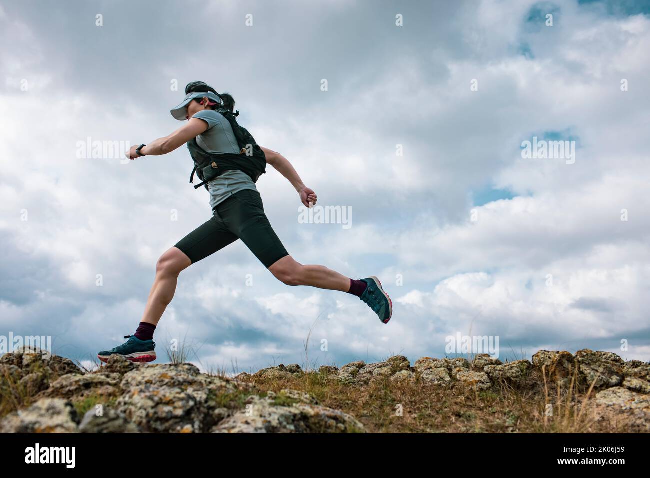 Chinese female trail runner training in nature Stock Photo - Alamy