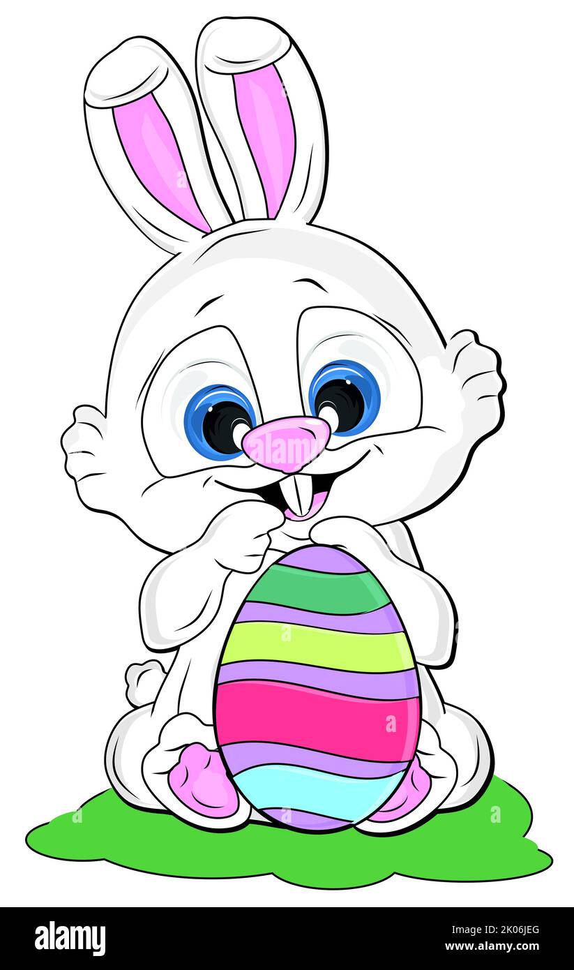easter bunny with egg Stock Photo - Alamy