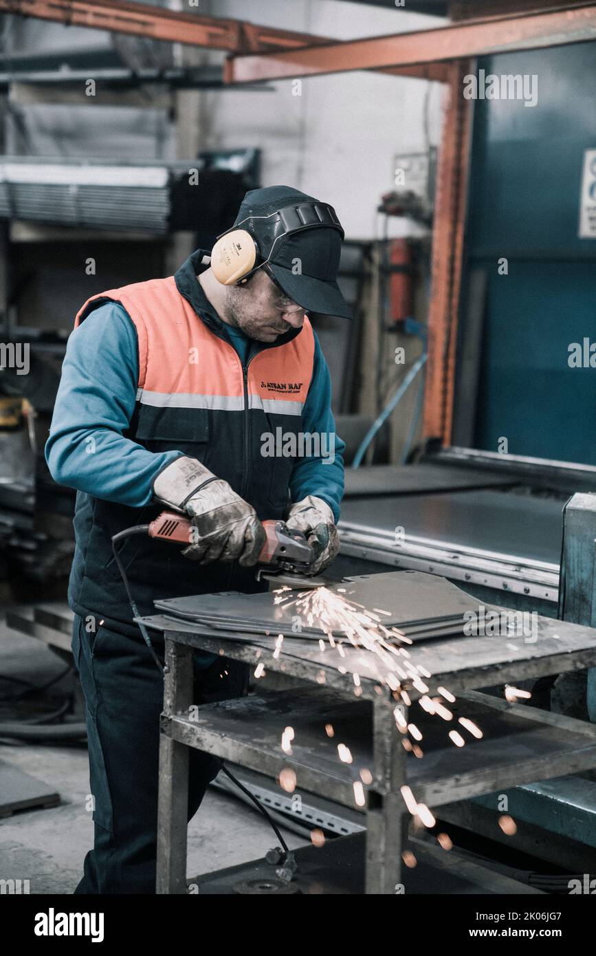 iron rack factory Stock Photo - Alamy