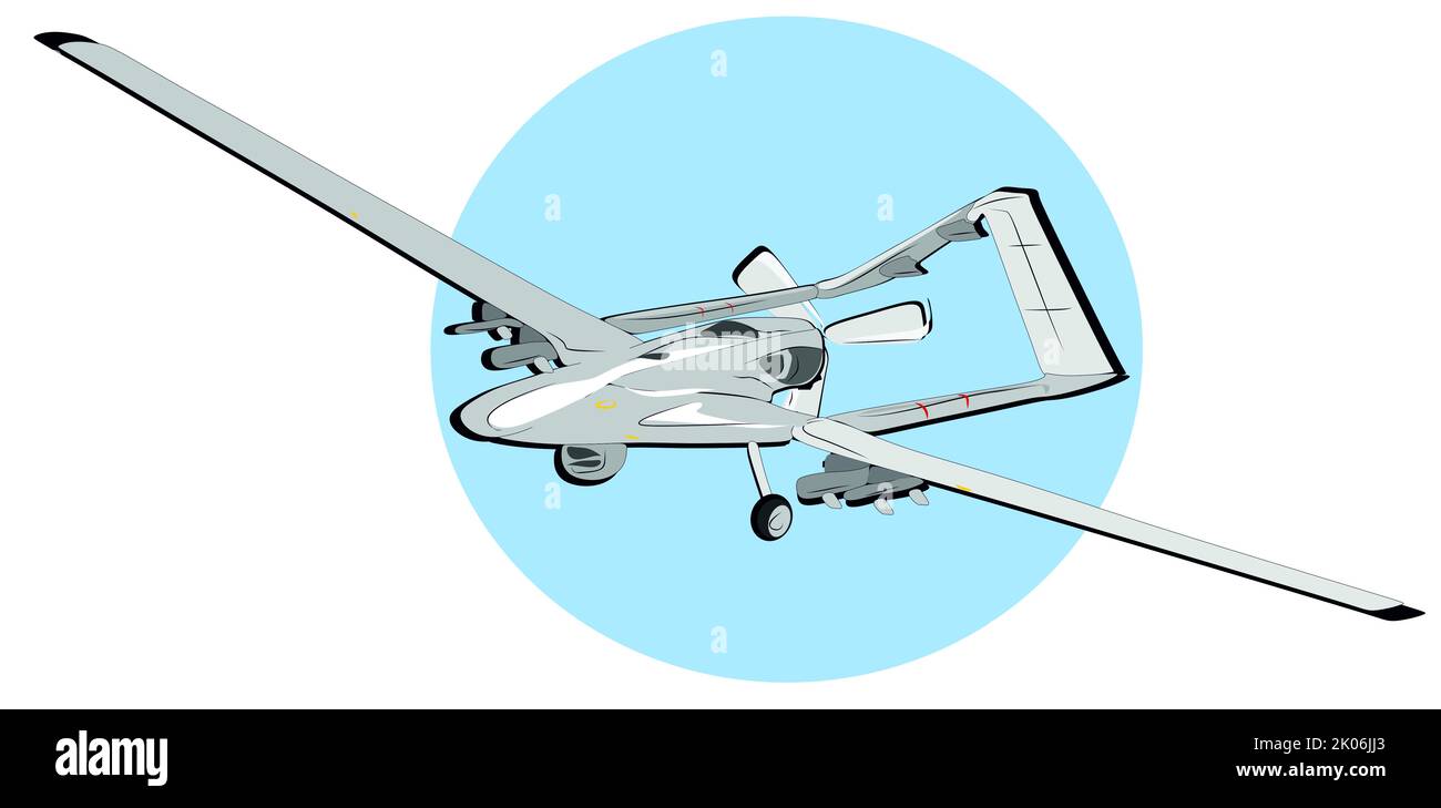 modern scouting fieldwork airplane drone over ukrainisan and turkish ...