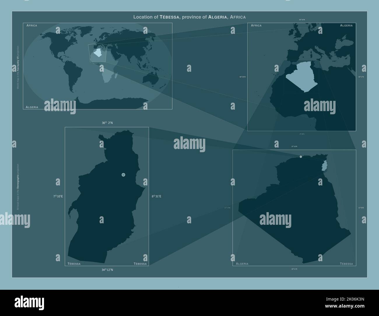 Tebessa, province of Algeria. Diagram showing the location of the ...