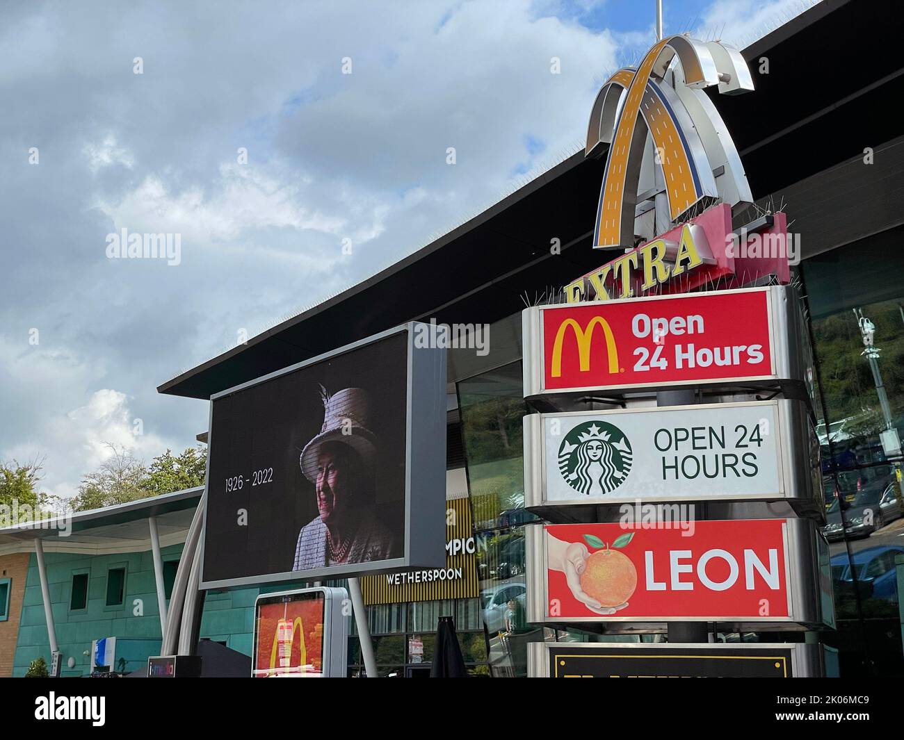 Service stations around the country show signage/screens as a tribute ...
