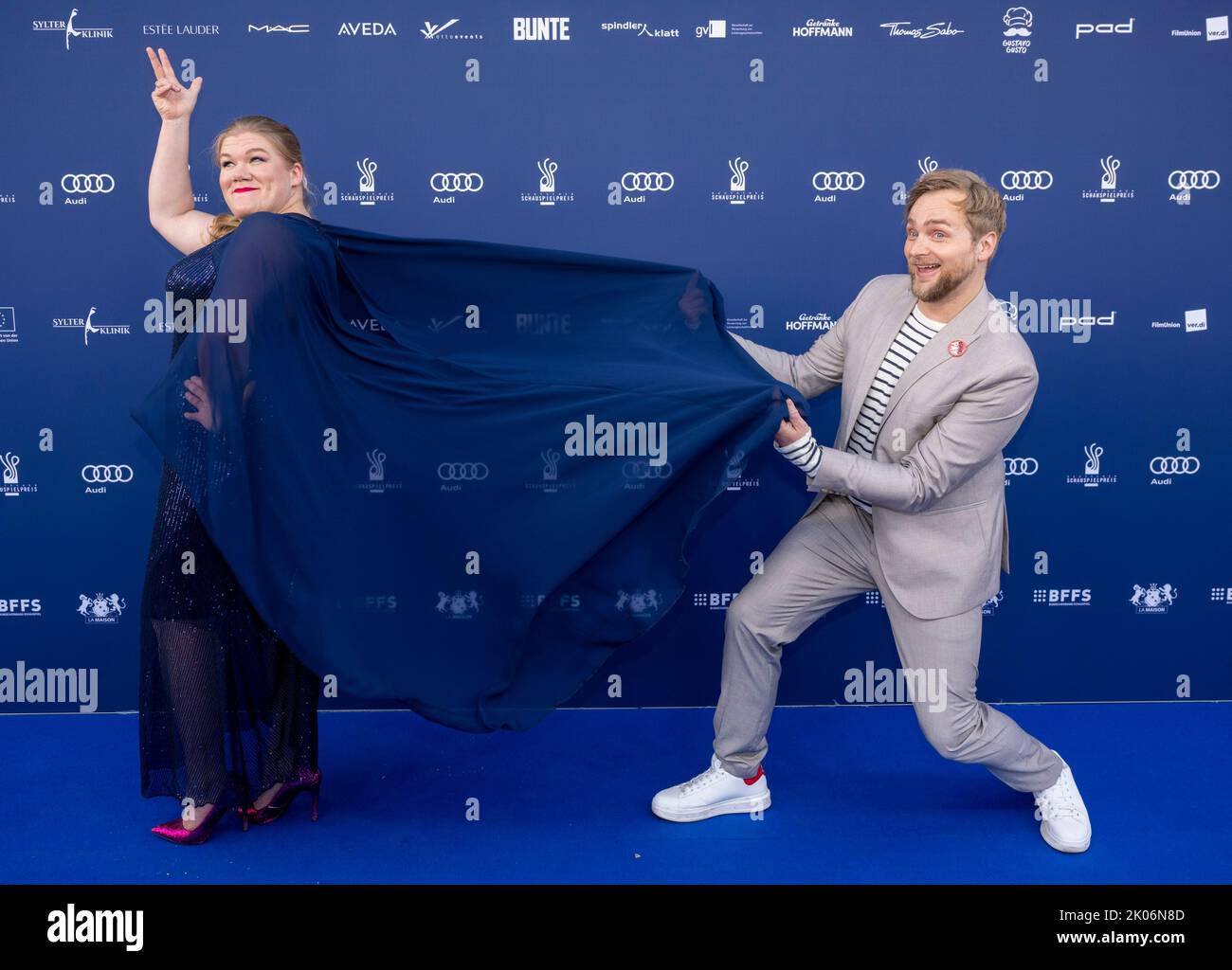 Berlin, Germany. 09th Sep, 2022. Gisa Flake and Knud Riepen arrive at ...