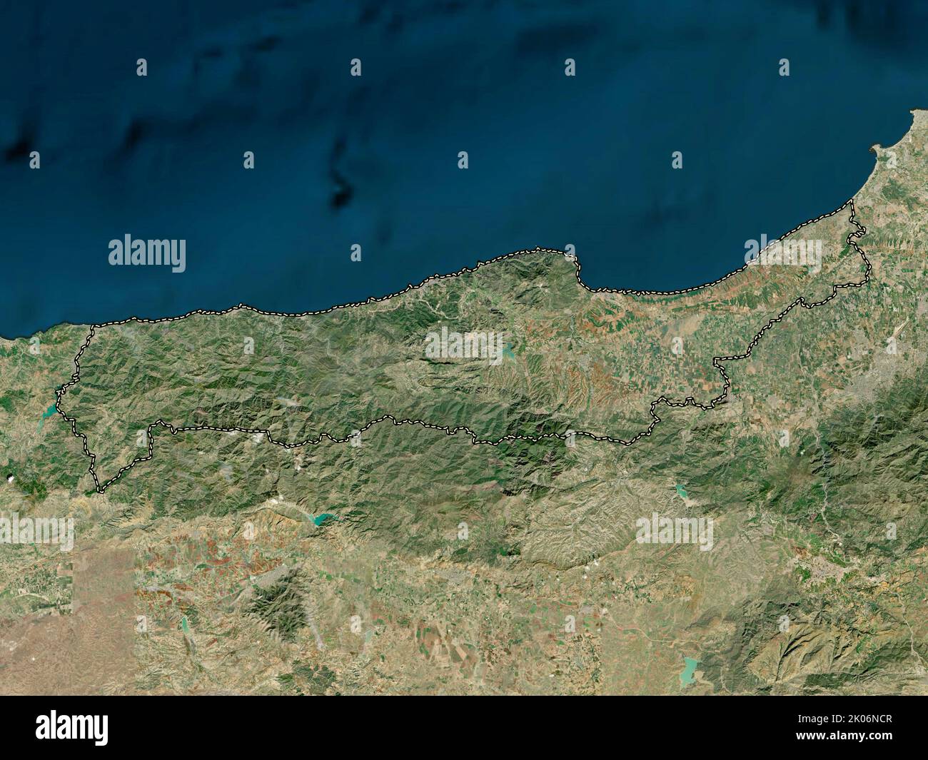 Tipaza, province of Algeria. High resolution satellite map Stock Photo ...
