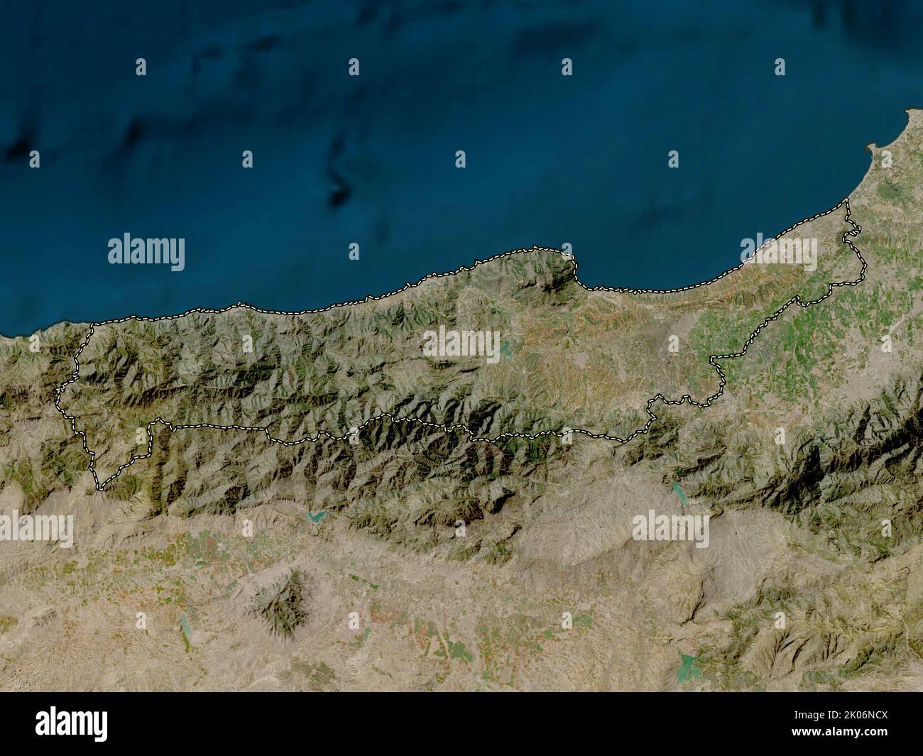 Tipaza, province of Algeria. Low resolution satellite map Stock Photo ...