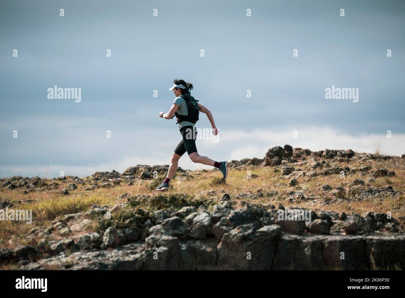 Chinese female trail runner training in nature Stock Photo - Alamy