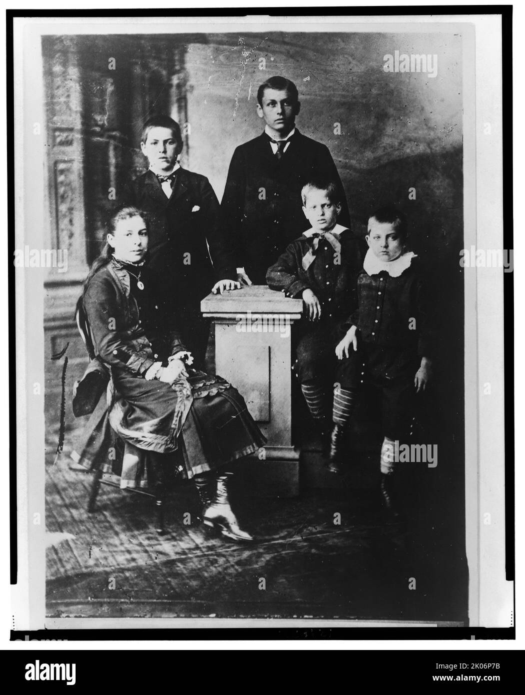 The Garfield children, c1881, printed later?. Full-length group ...