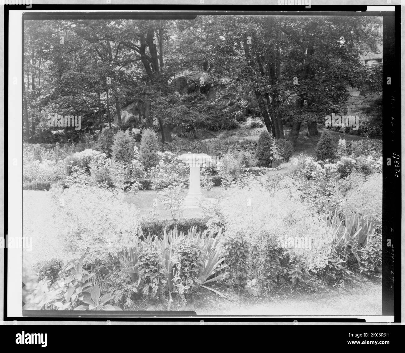 Sundial in garden, Thomas Estate(?), Beverly Farms, Massachusetts ...