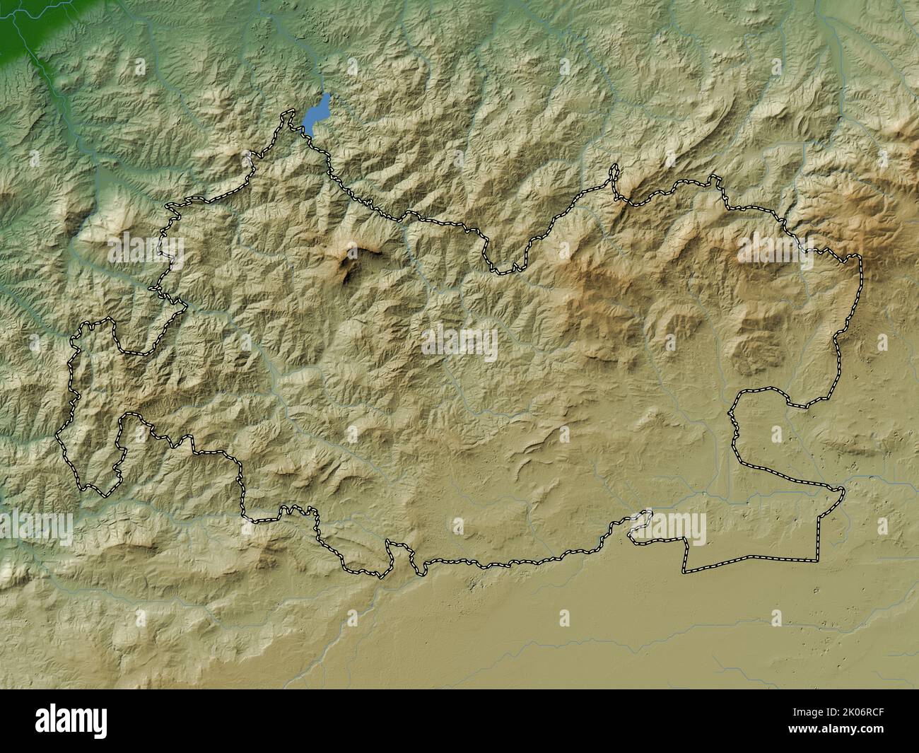 Tissemsilt, province of Algeria. Colored elevation map with lakes and ...
