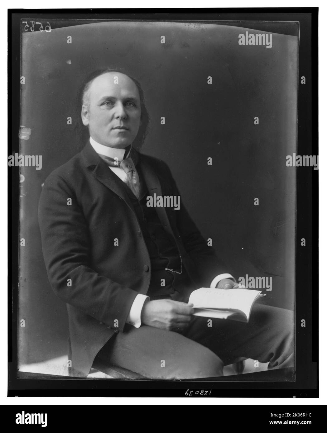 Howard Pyle, three-quarter length portrait, seated, facing slightly ...