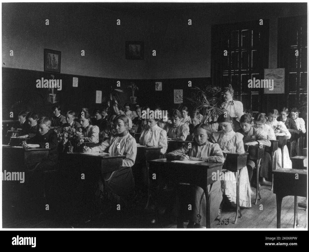 Pupils in class, 4th Division, (1899 Stock Photo - Alamy