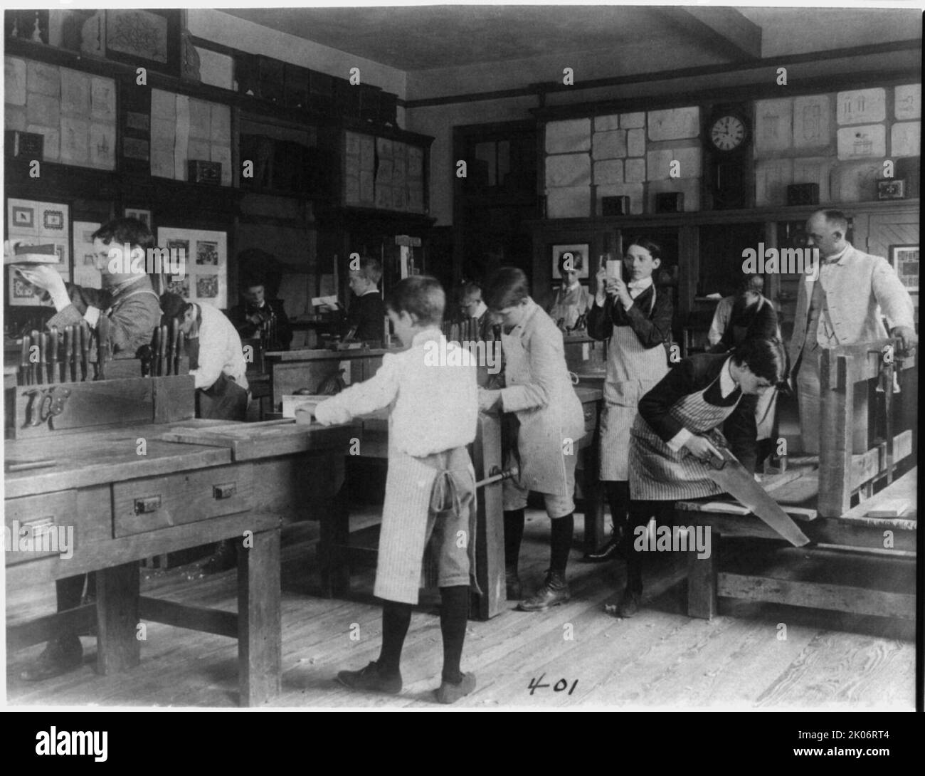 Woodworking class, Washington, D.C., (1899 Stock Photo - Alamy