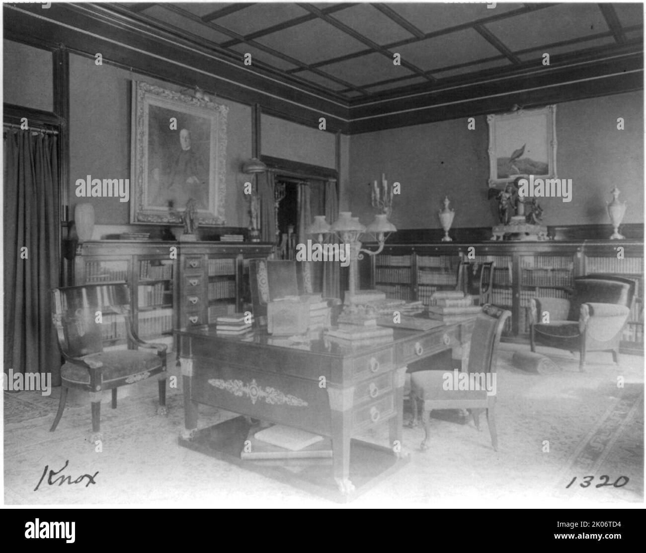 Office in Senator Philander Knox house, Washington, D.C., between 1890 ...