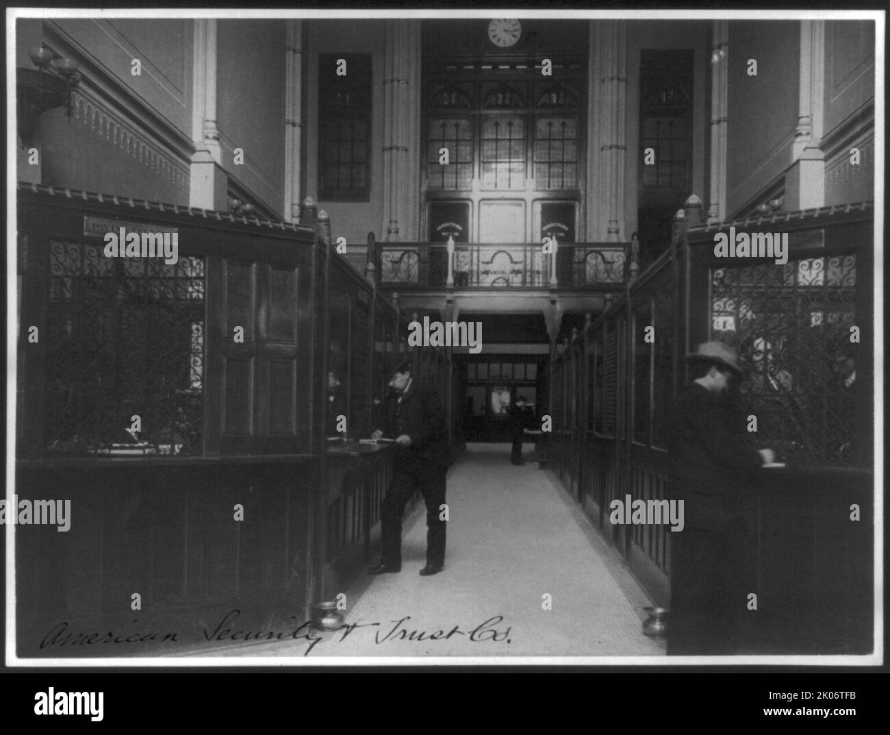 American Security and Trust Co., 1901. Depositors at teller's cages ...
