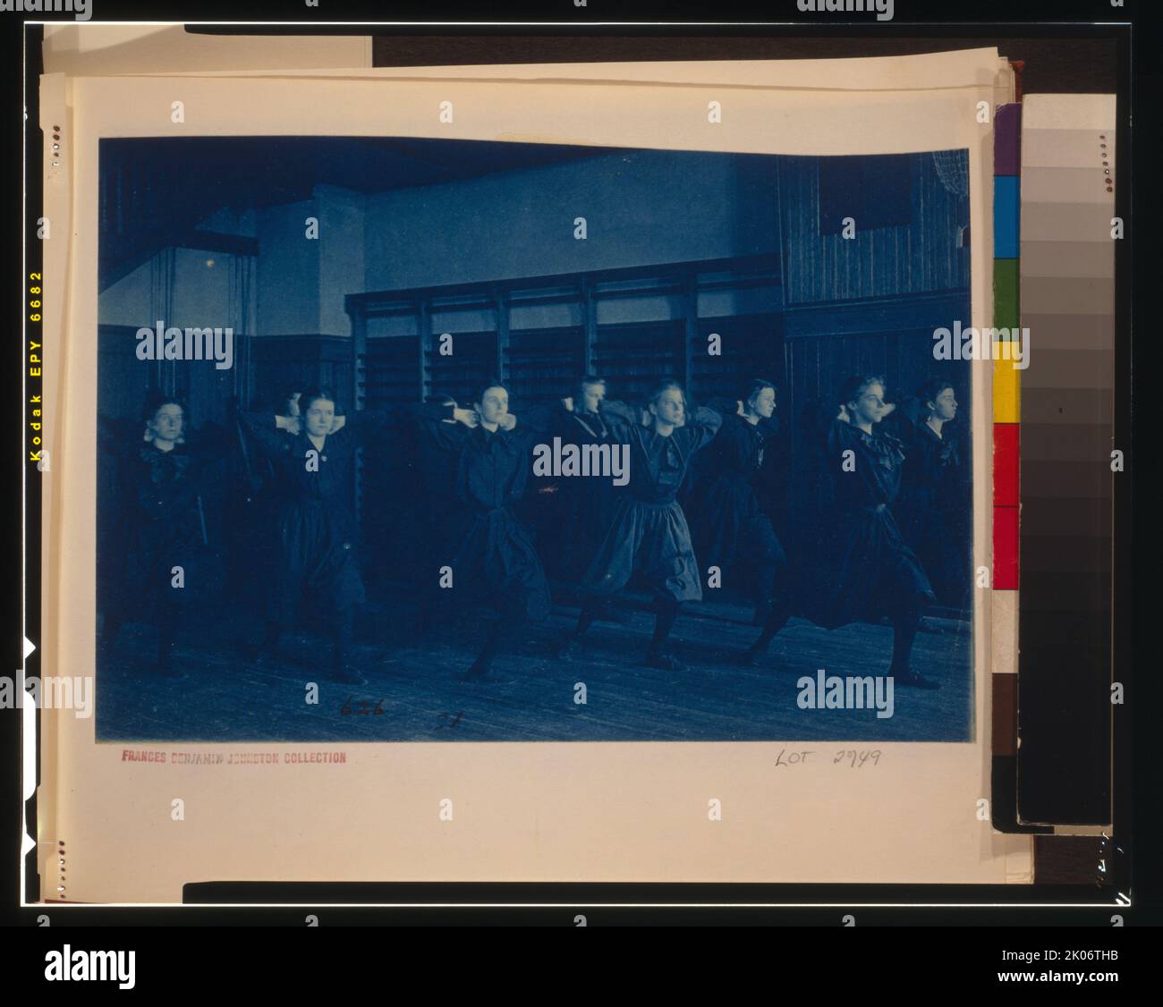 Female students exercising in a gymnasium, Western High School ...