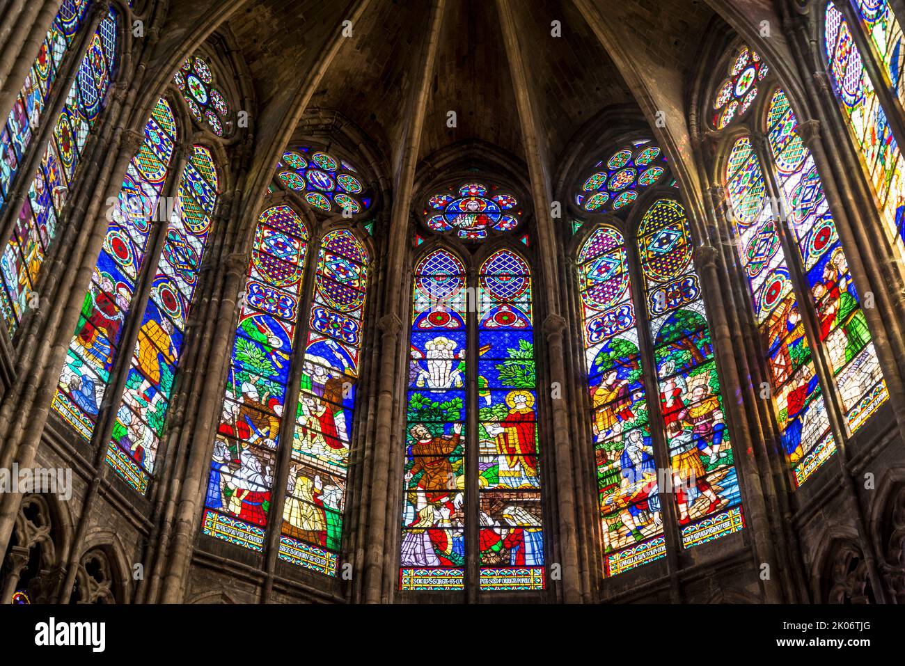 The choir of the Basilica of Saint-Denis, a cathedral of singular importance historically and ...