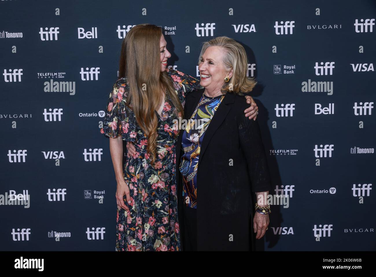 Toronto, Canada. 9th Sep 2022. (L-R) Chelsea Clinton and Hillary ...