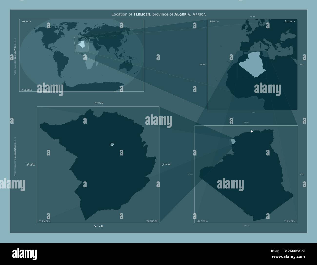 Tlemcen, province of Algeria. Diagram showing the location of the ...
