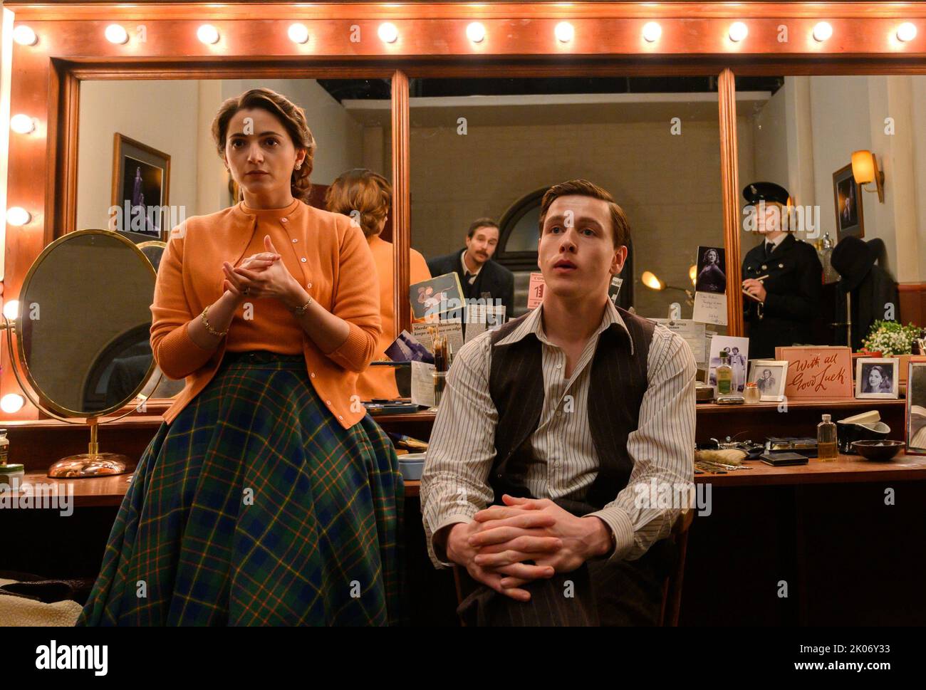 SEE HOW THEY RUN, from left: Pearl Chanda, Sam Rockwell, Harris ...