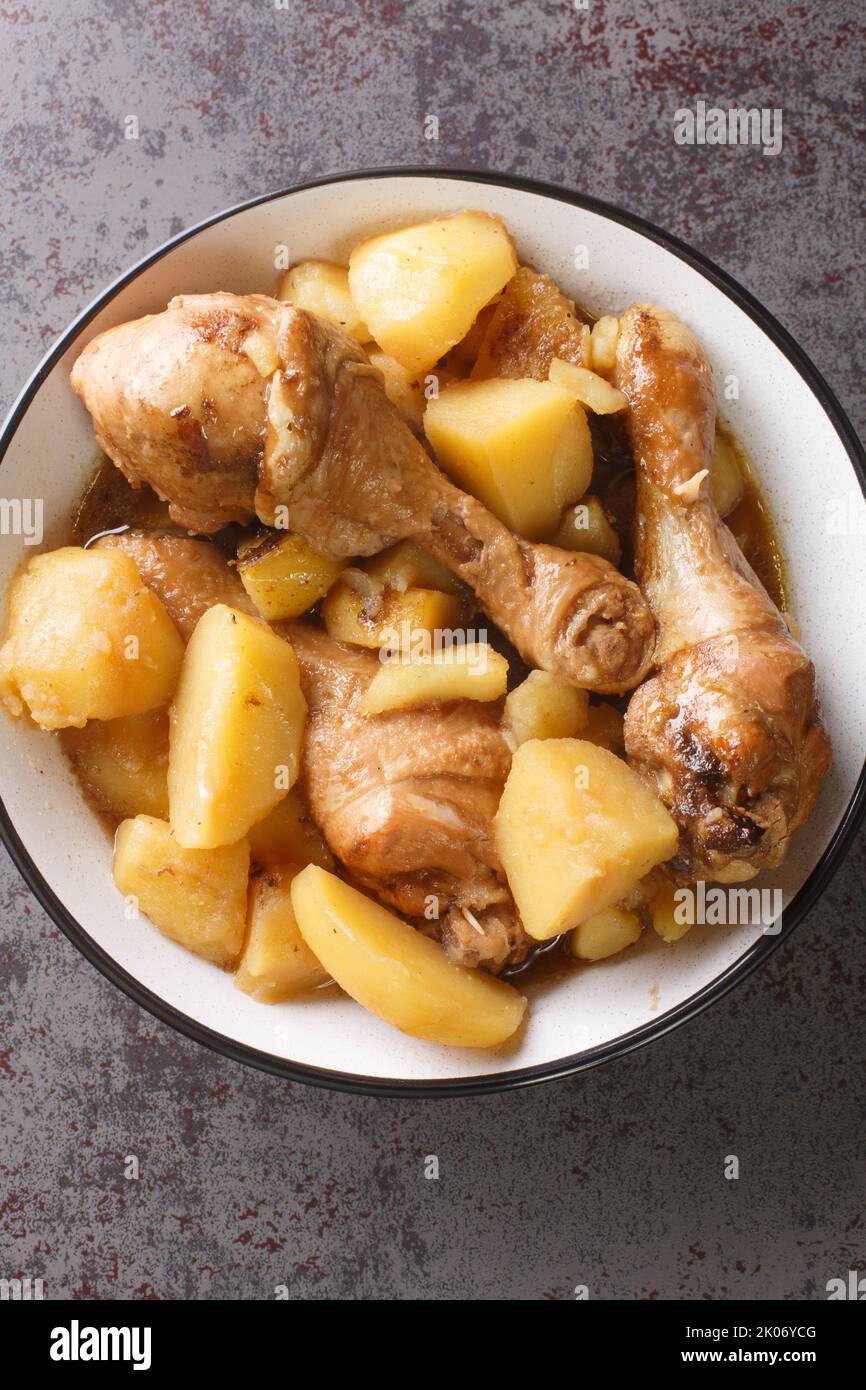 Semur Ayam Kentang Kecap Chicken Potatoes Smoor closeup on the bowl on ...