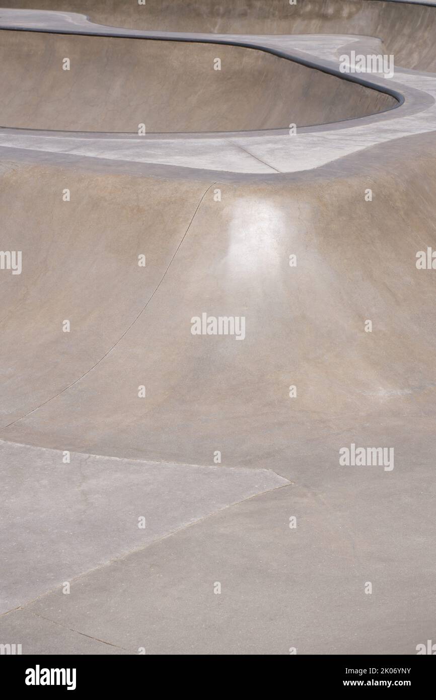 Skate ramp on Venice beach skatepark. Urban concrete grey texture Stock ...