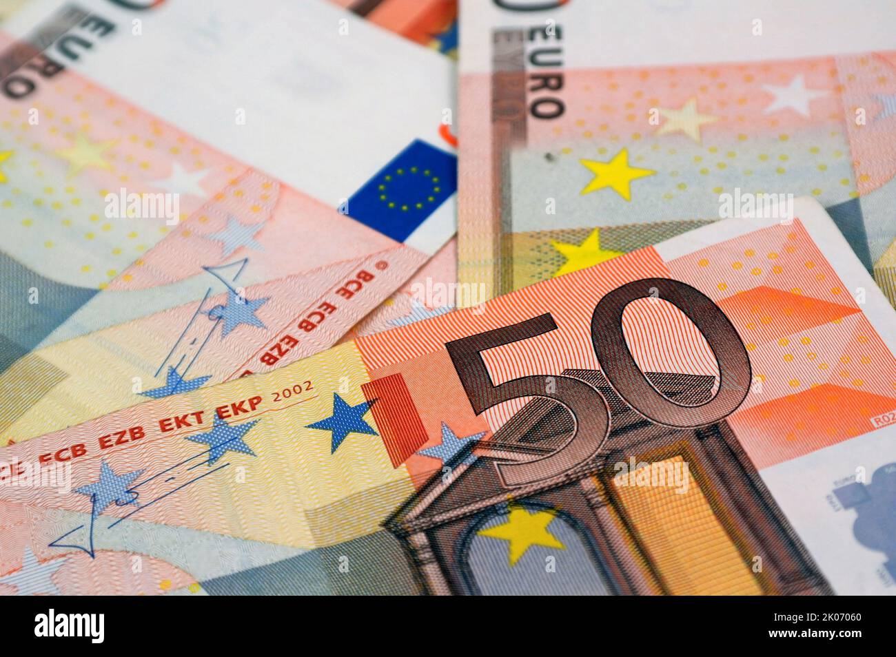 Lot of 50 Euro Banknotes, European Money Stock Photo - Alamy