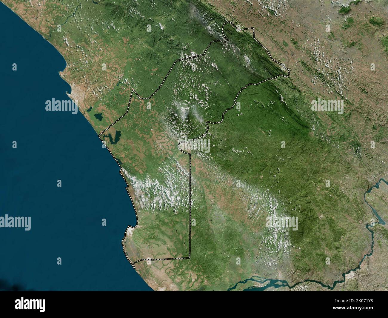 Cabinda, province of Angola. High resolution satellite map Stock Photo ...