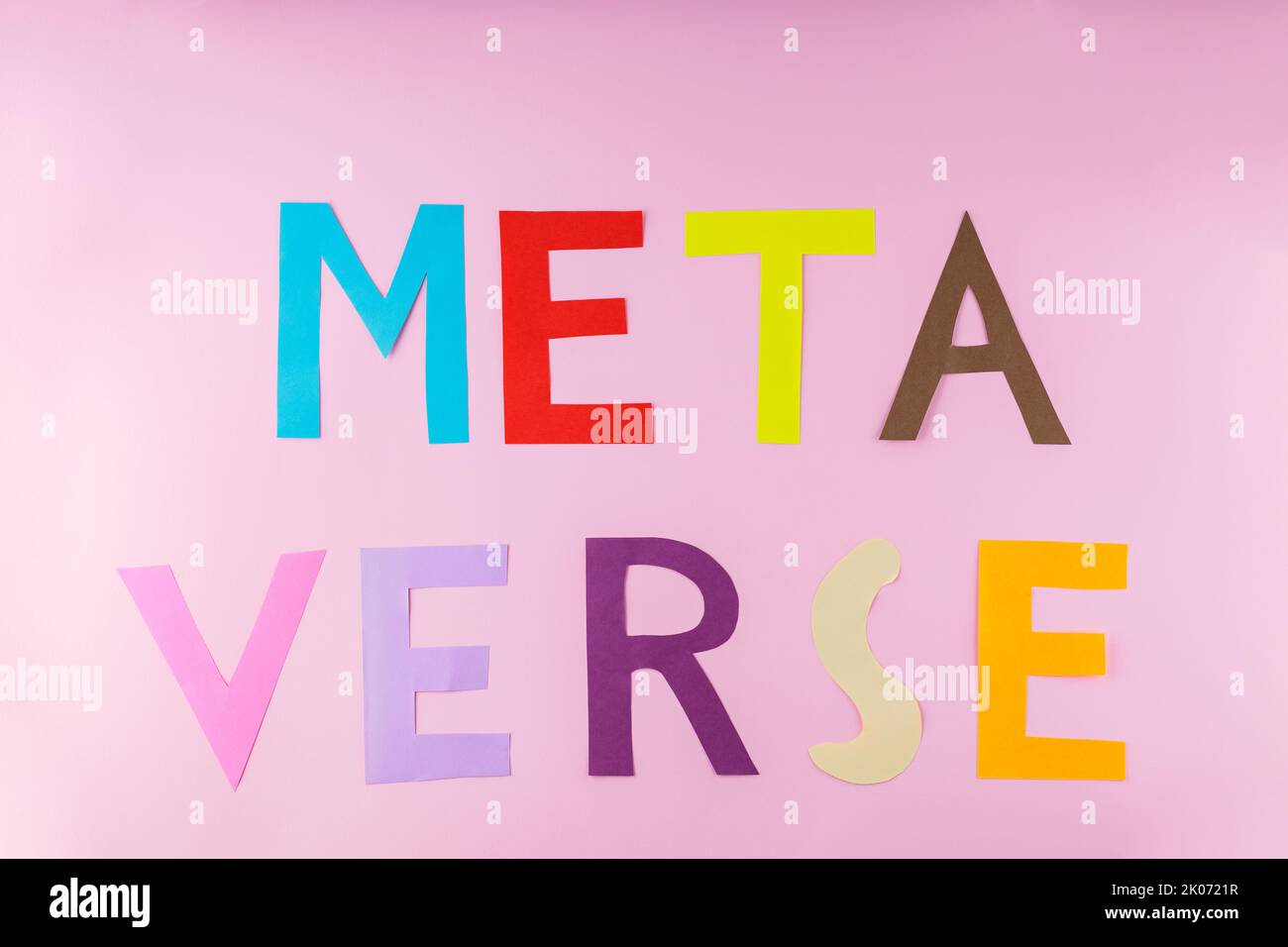 Metaverse word made from multicolored paper letters. Metaverse ...