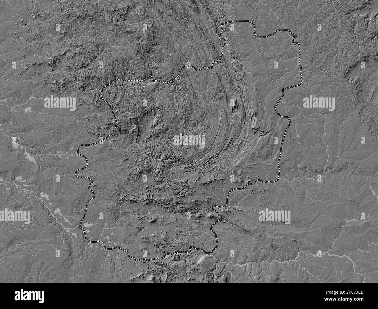 Cuanza Norte, province of Angola. Bilevel elevation map with lakes and ...