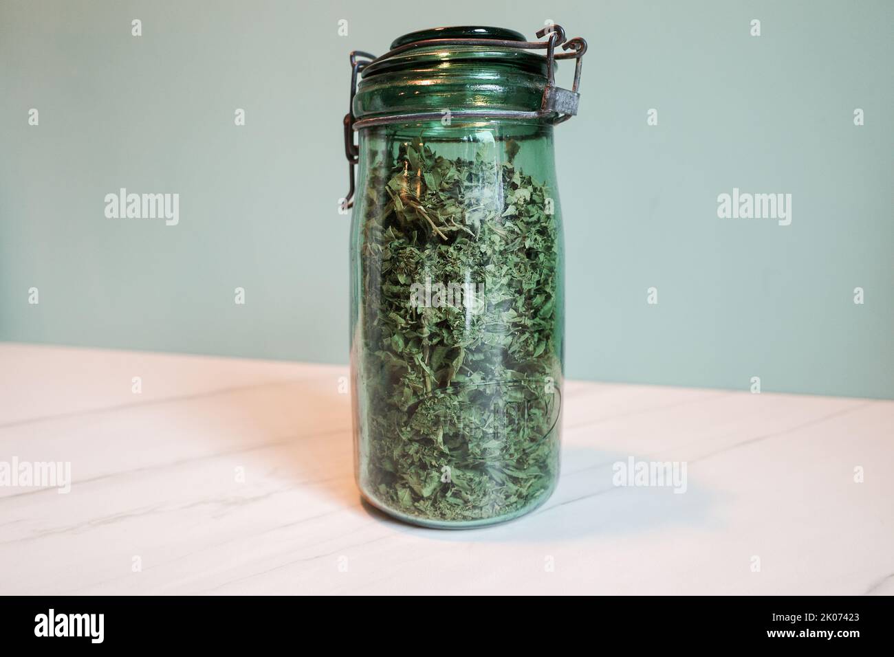 Green glass pot hi-res stock photography and images - Alamy