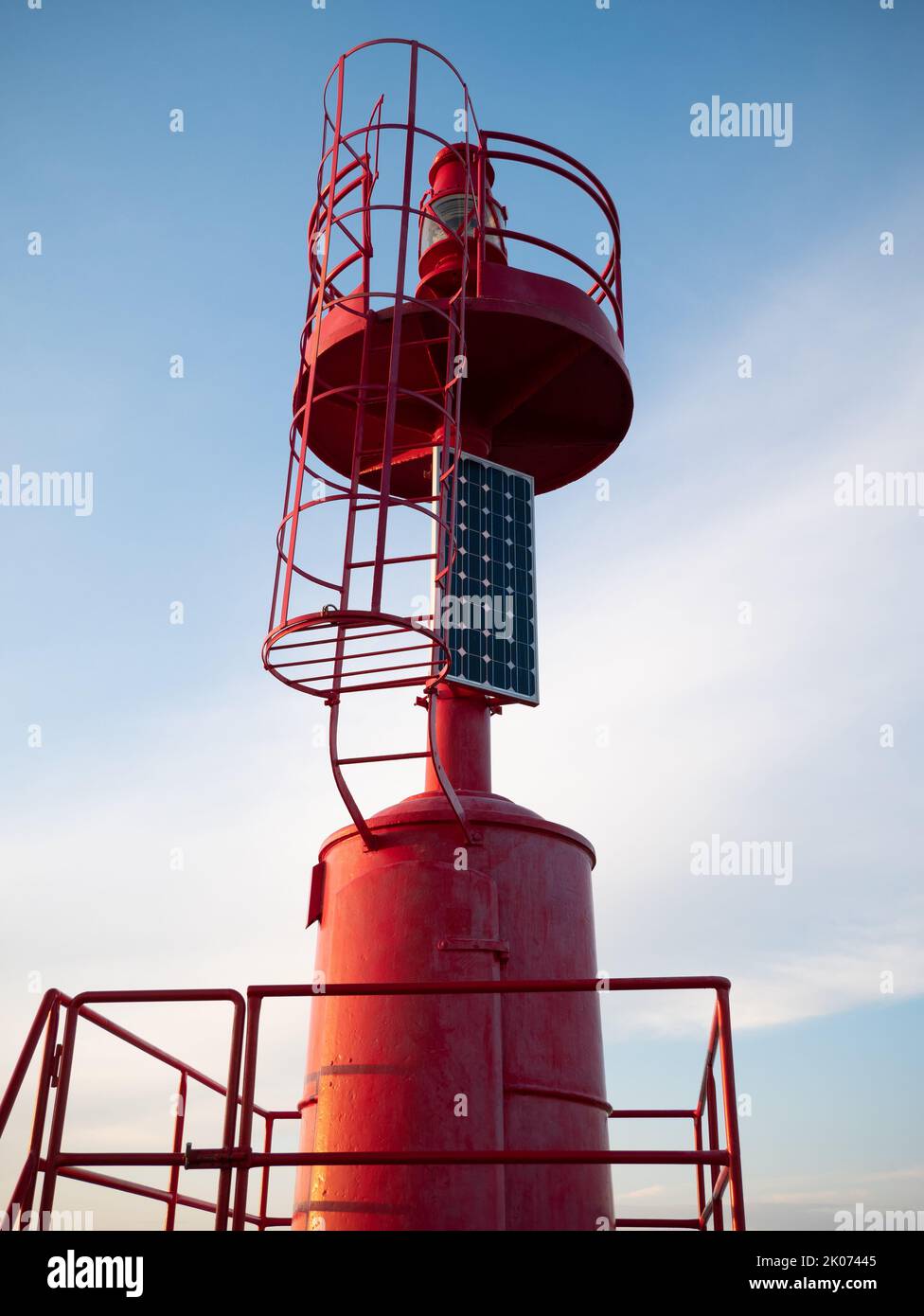 maritime lighthouse powered by solar energy cells Stock Photo - Alamy