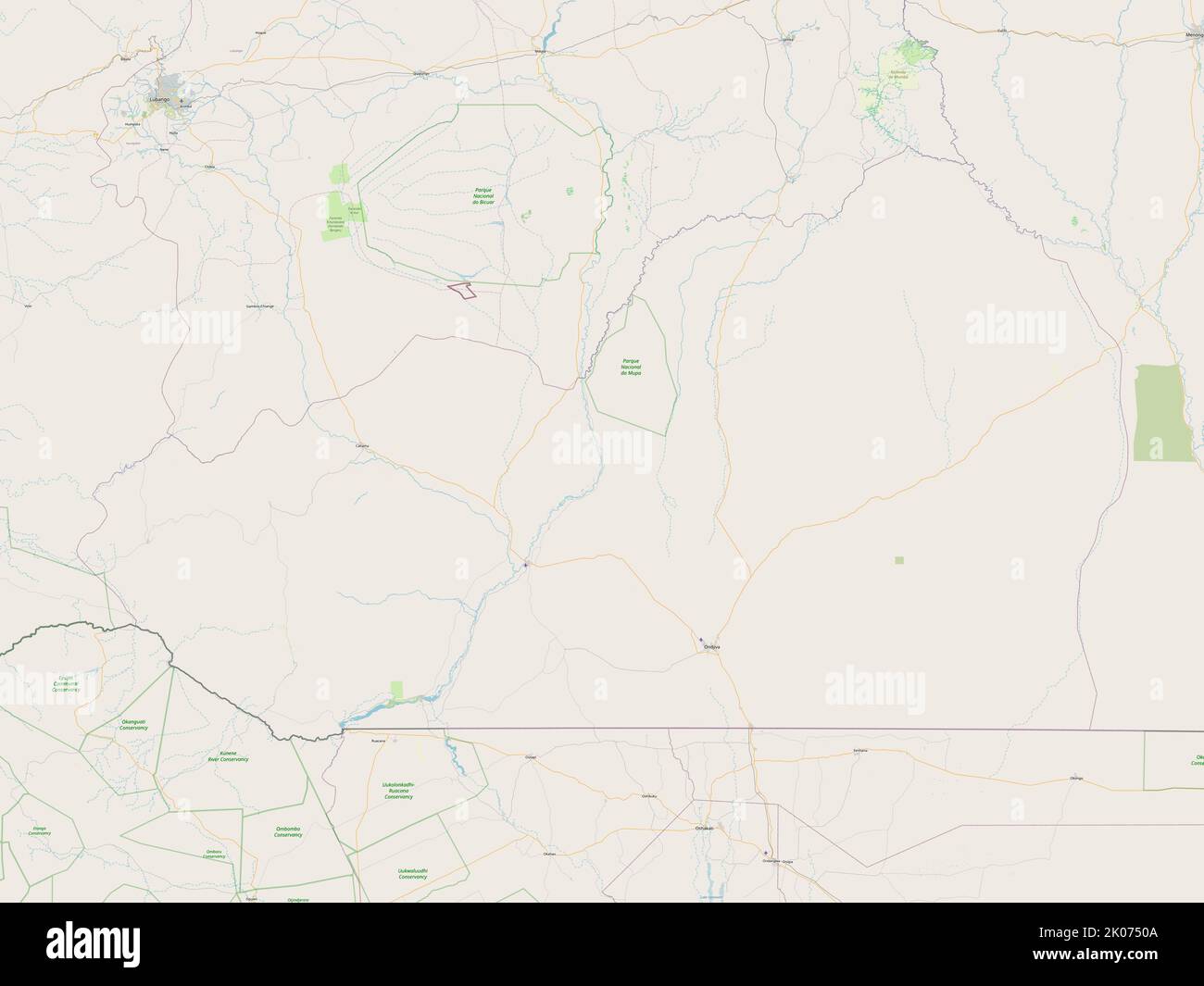 Cunene, province of Angola. Open Street Map Stock Photo - Alamy