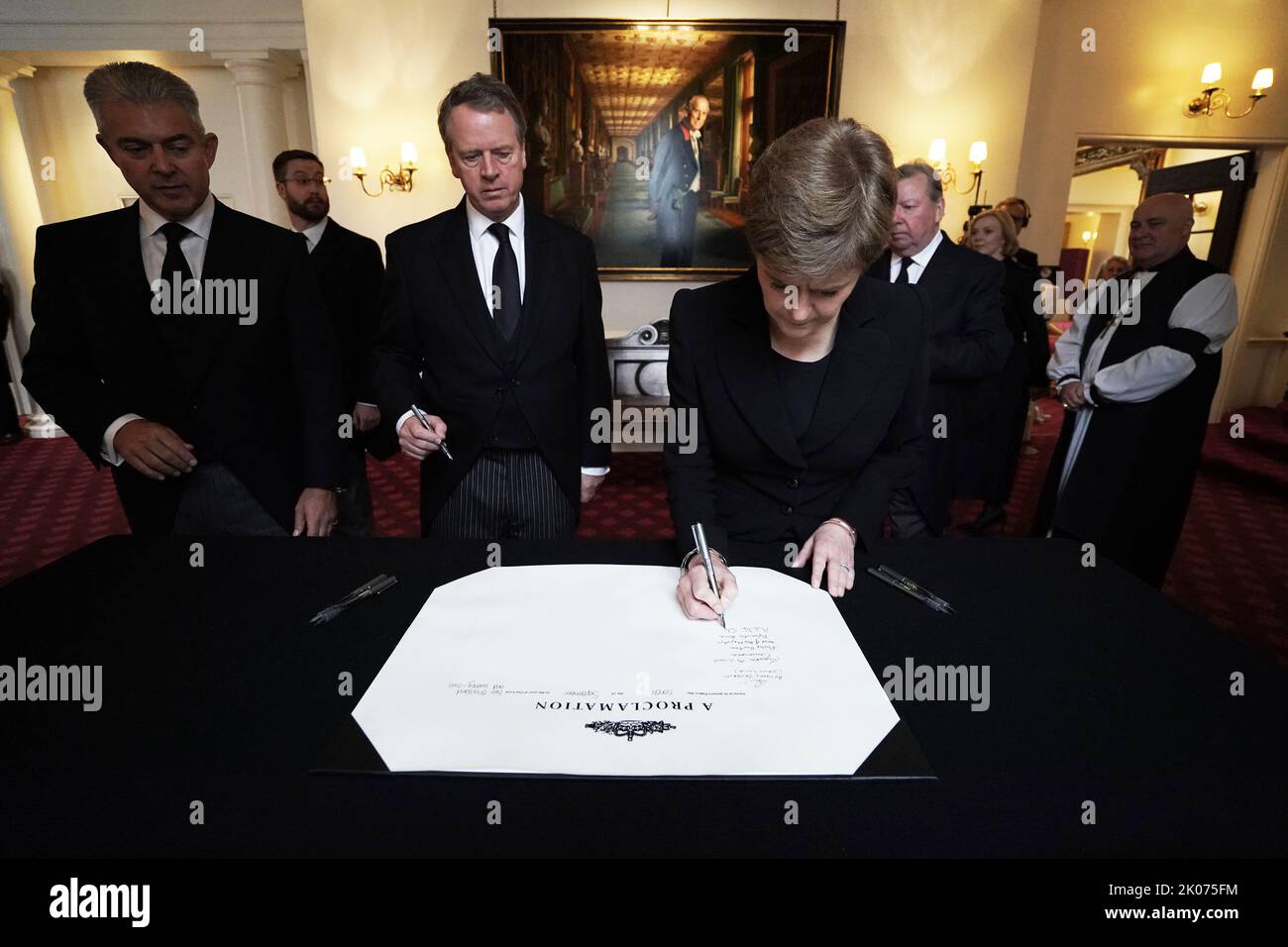 First Minister Nicola Sturgeon signs the Proclamation of Accession of ...