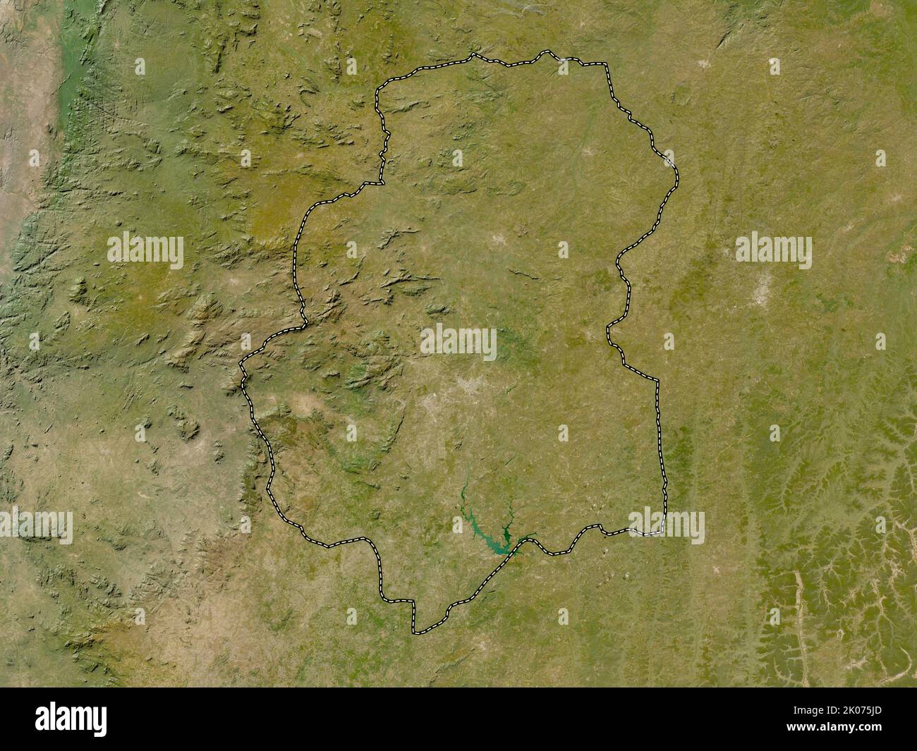 Huambo, province of Angola. Low resolution satellite map Stock Photo ...