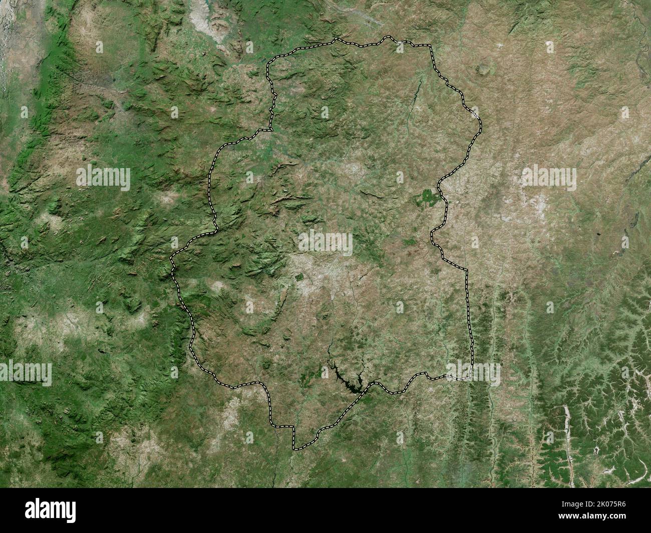 Huambo, province of Angola. High resolution satellite map Stock Photo ...