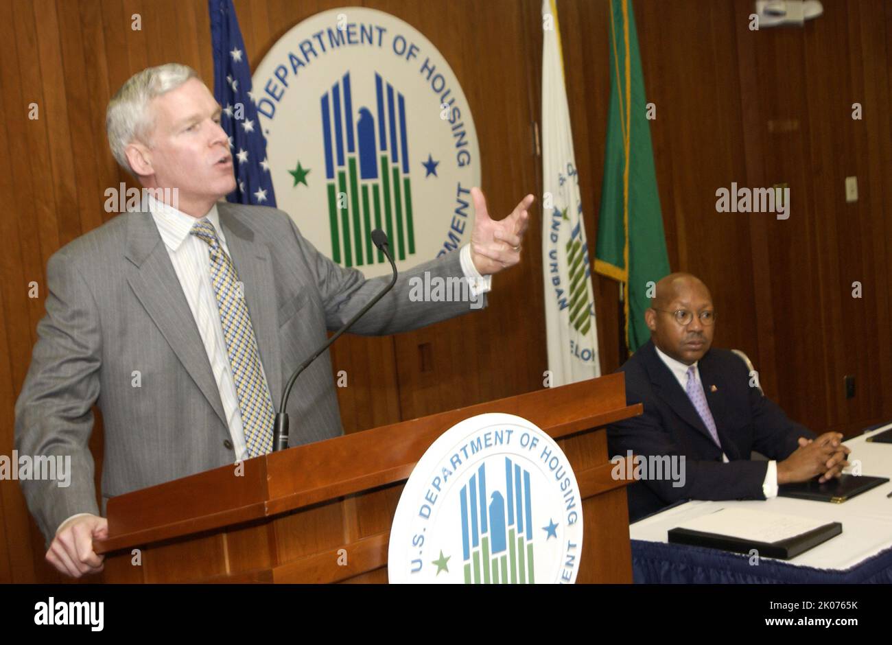 Signing ceremony at HUD headquarters, featuring Secretary Alphonso ...