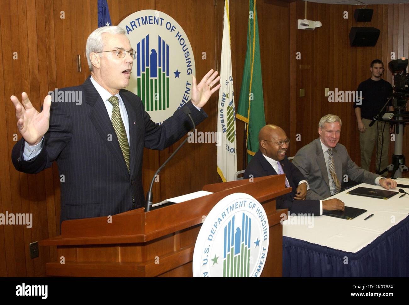 Signing ceremony at HUD headquarters, featuring Secretary Alphonso ...
