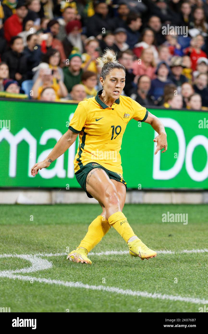SYDNEY, AUSTRALIA - SEPTEMBER 6: Katrina Gorry of Australia kicks a ...