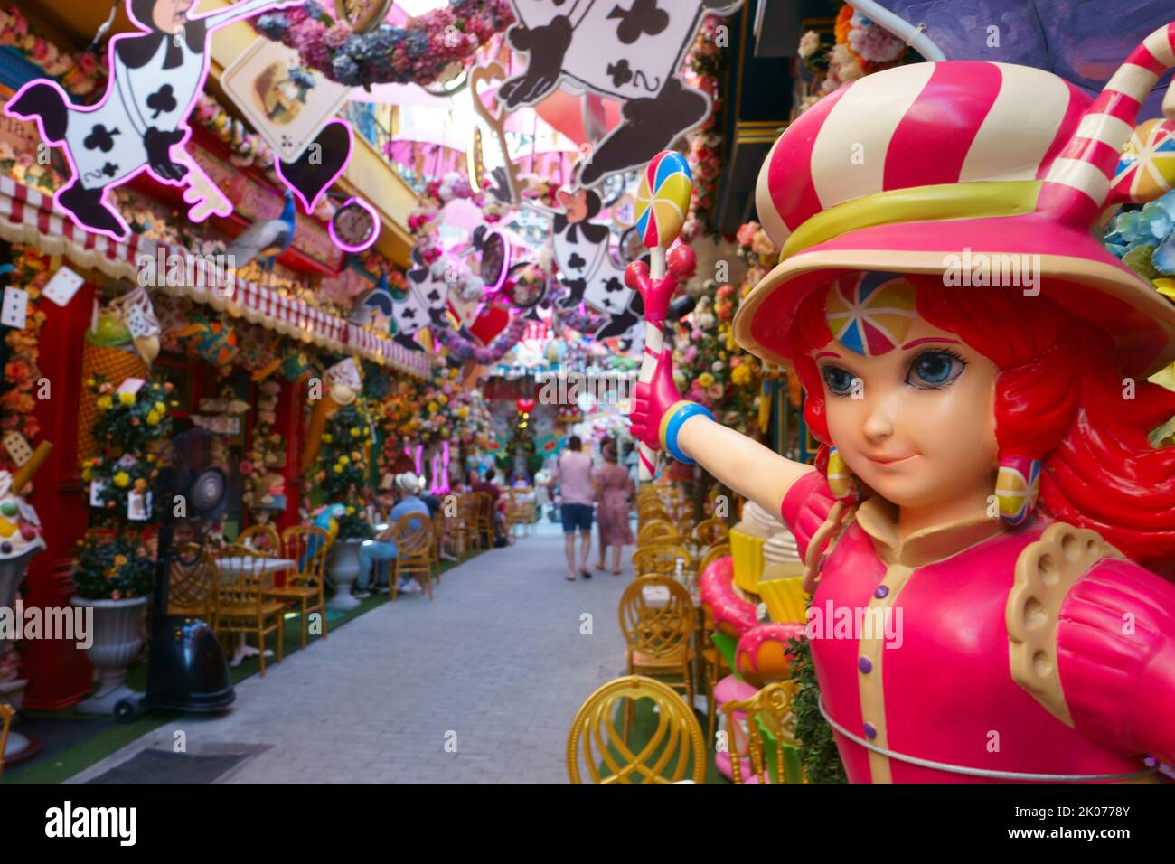 Cafè Alice in Wonderland themed in Athens Stock Photo - Alamy