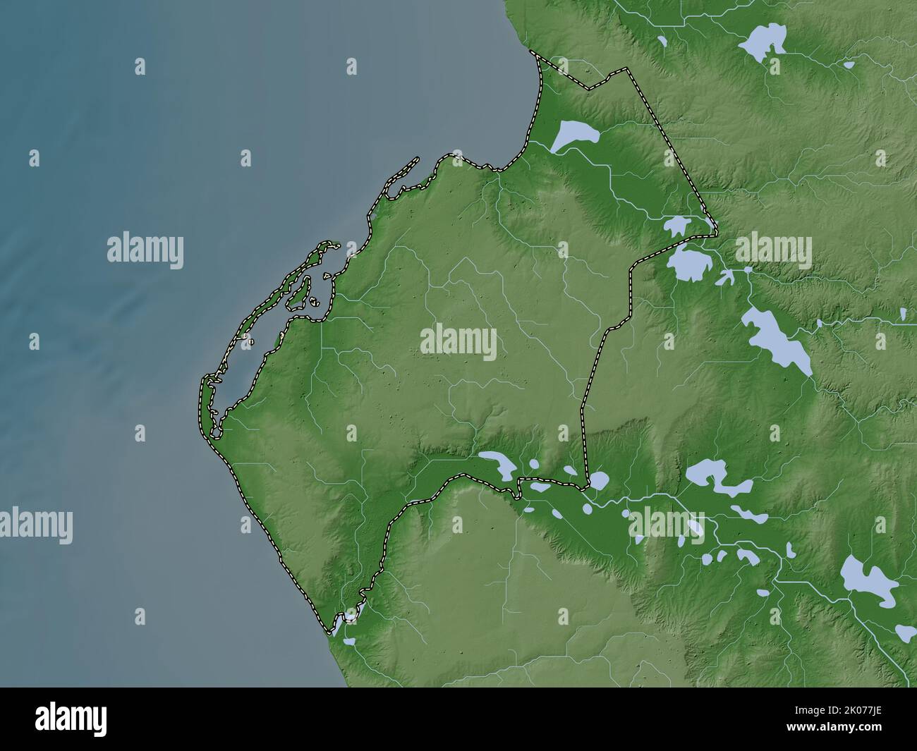 Luanda, province of Angola. Elevation map colored in wiki style with ...