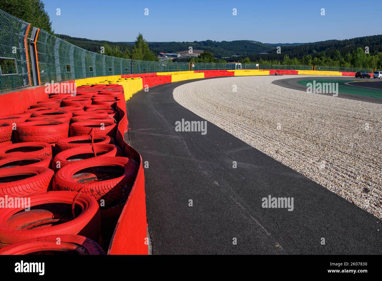 Safety measure for car racing Impact protection red yellow coloured ...