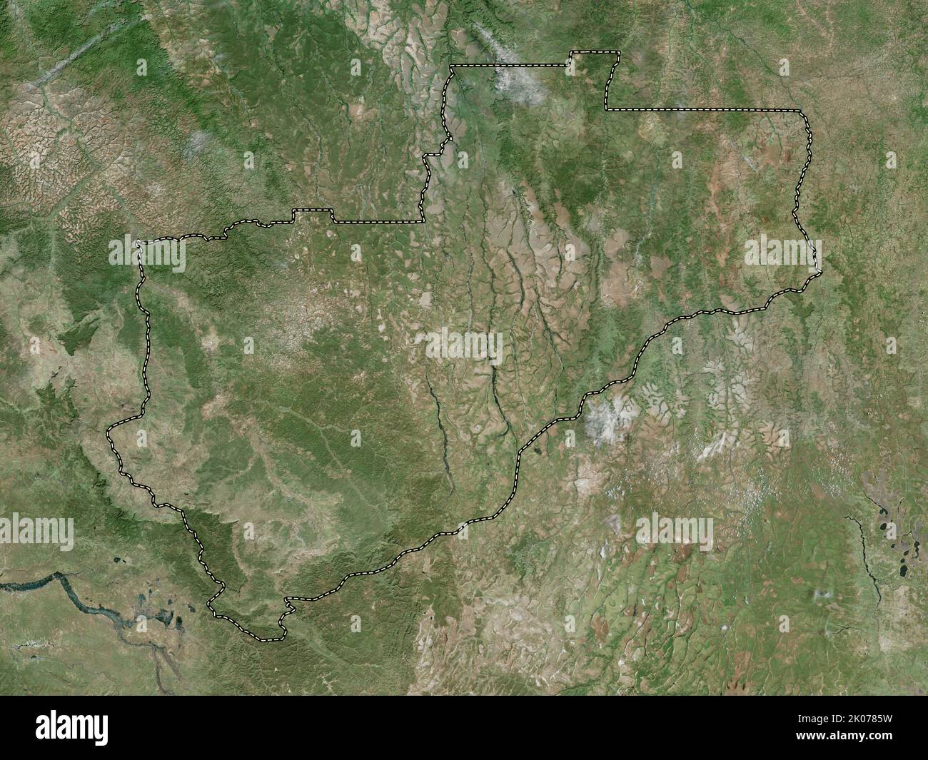 Lunda Norte, province of Angola. High resolution satellite map Stock ...