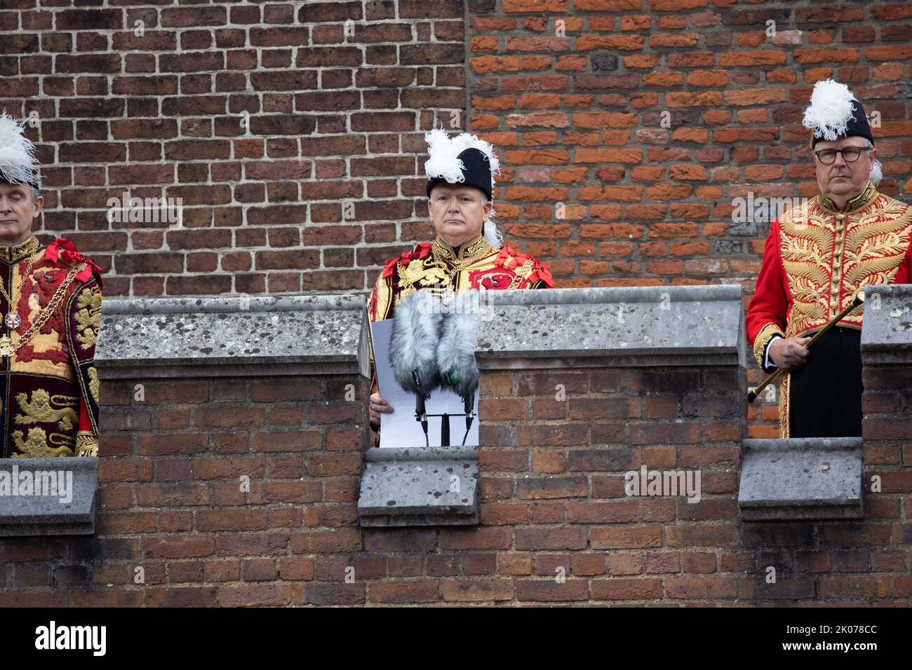 Garter Principal King of Arms, David Vines White, reads the Principal ...