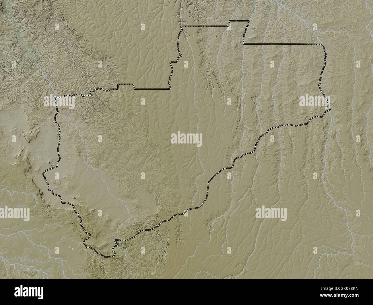 Lunda Norte, province of Angola. Elevation map colored in wiki style ...
